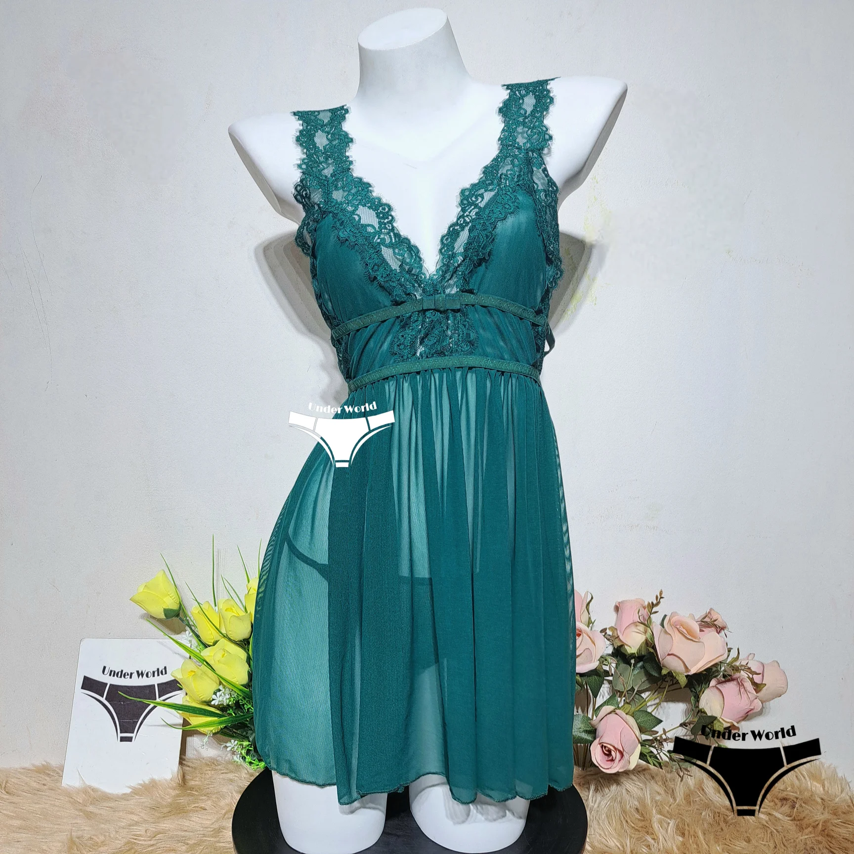 Green Color Europe and America Sexy Strap Backless Transparent dress ...